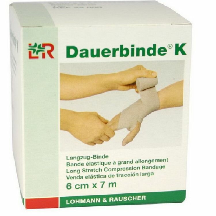 Dauerbinde K ширина 20cм длина 7м растяжимость 180% фиксирующий бинт Lohmann & Rauscher