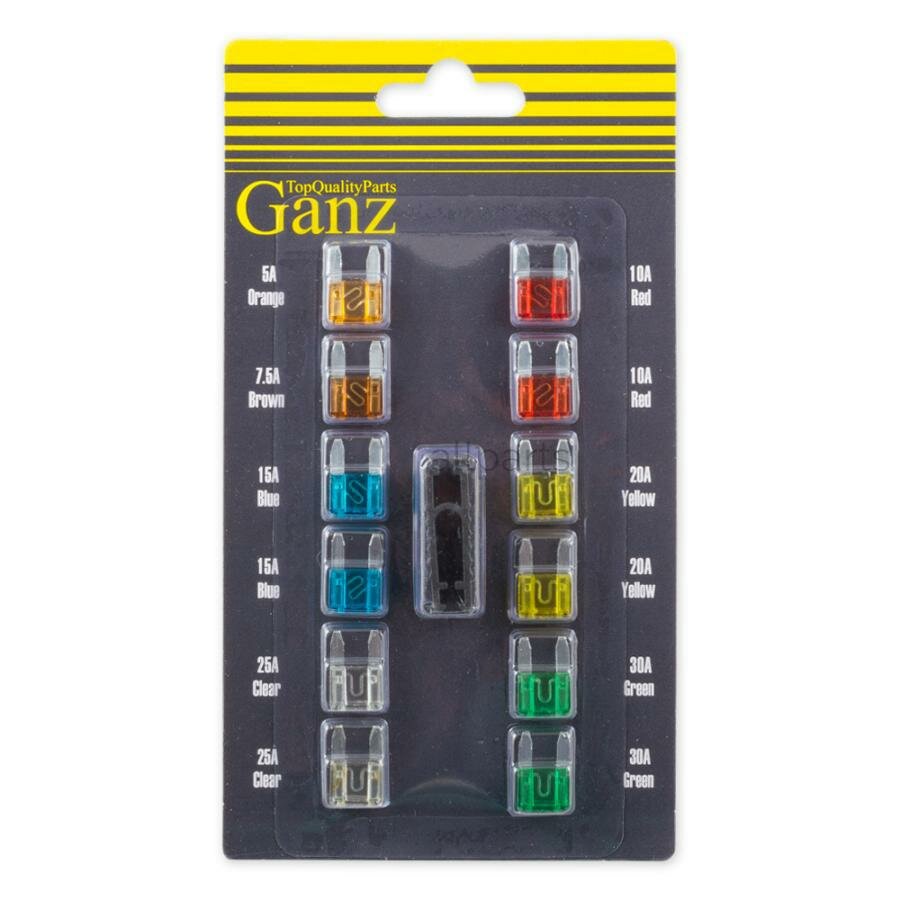 GANZ GRP15002 Набор предохранителей флажковых Мини блистер 12шт для UNIVERSAL GANZ GRP15002
