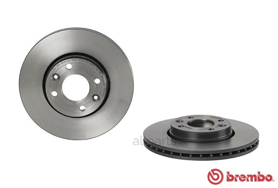 BREMBO 09.9078.21 Диск тормозной RENAULT KANGOO 08- передний вент. D 258мм.