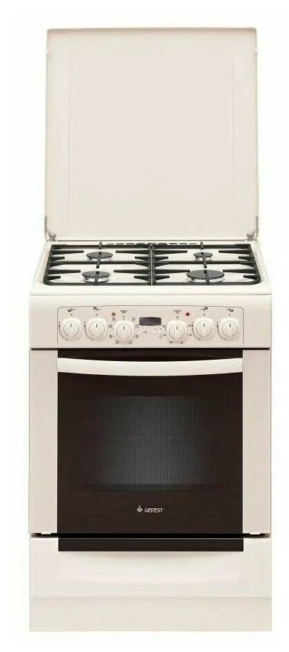 Комбинированная плита Gefest 6102-03 0167, 4 газовые конфорки, электрическая духовка, электроподжиг, газ-контроль конфорок, 55 л