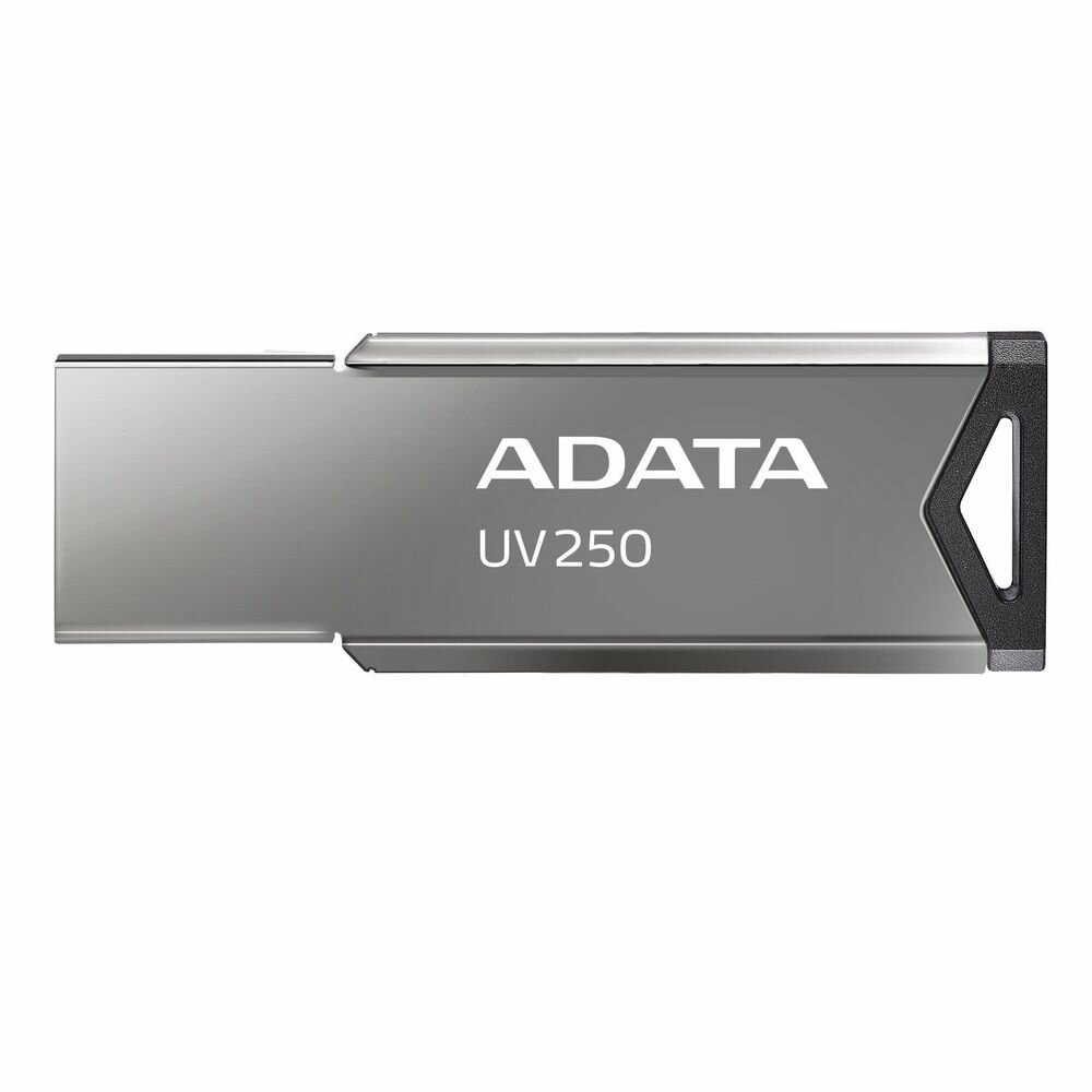 Флешка ADATA UV250 AUV250-64G-RBK, USB 2.0, 64 GB, серый, металл
