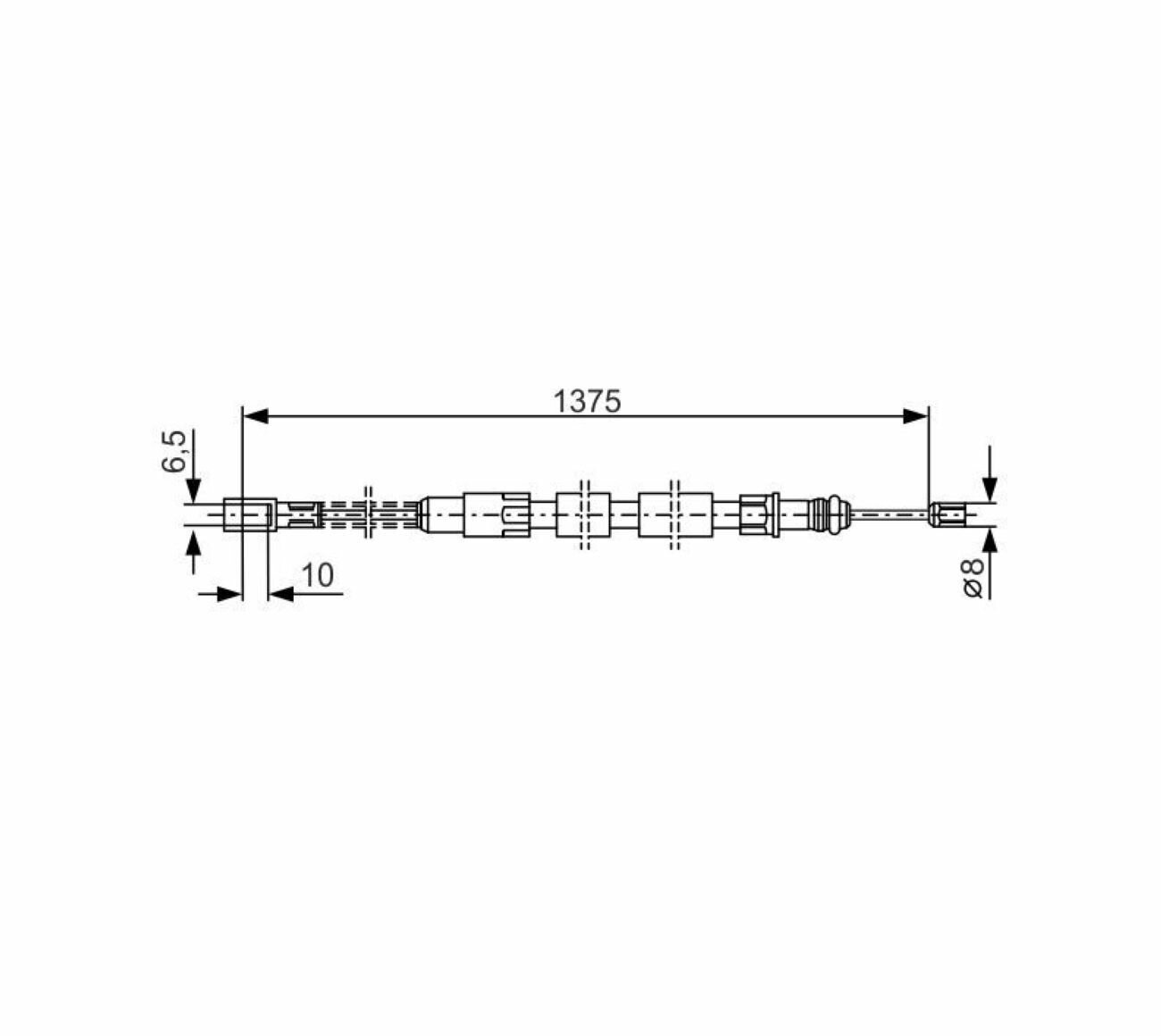 Тормозной трос BOSCH 1987482216, для легковых автомобилей