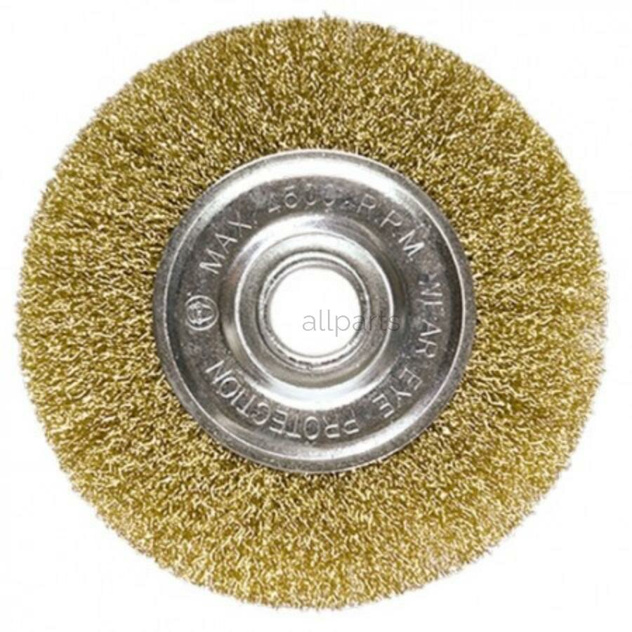 MATRIX 74656 Щетка для УШМ, 125 мм, посадка 22, 2 мм, плоская, латунированная витая проволока MATRIX 74656