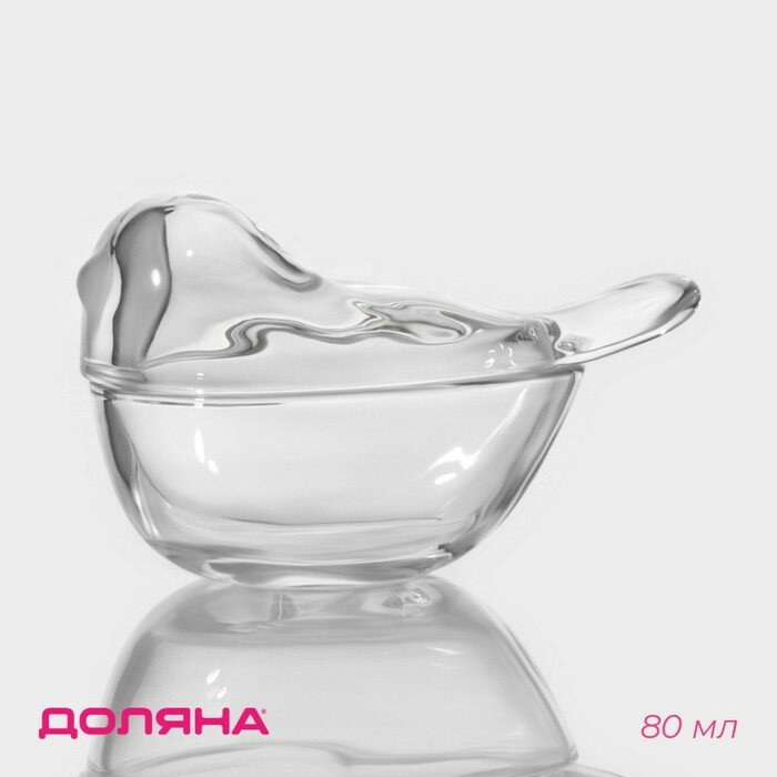Ёмкость стеклянная для варенья и мёда Доляна «Синичка», 80 мл, 4121386