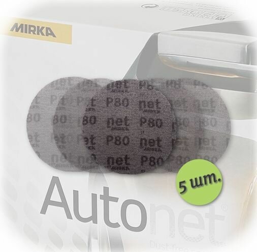 Mirka AutoneT набор шлифовальных кругов на сетчатой синт. основе Р80 (5шт)
