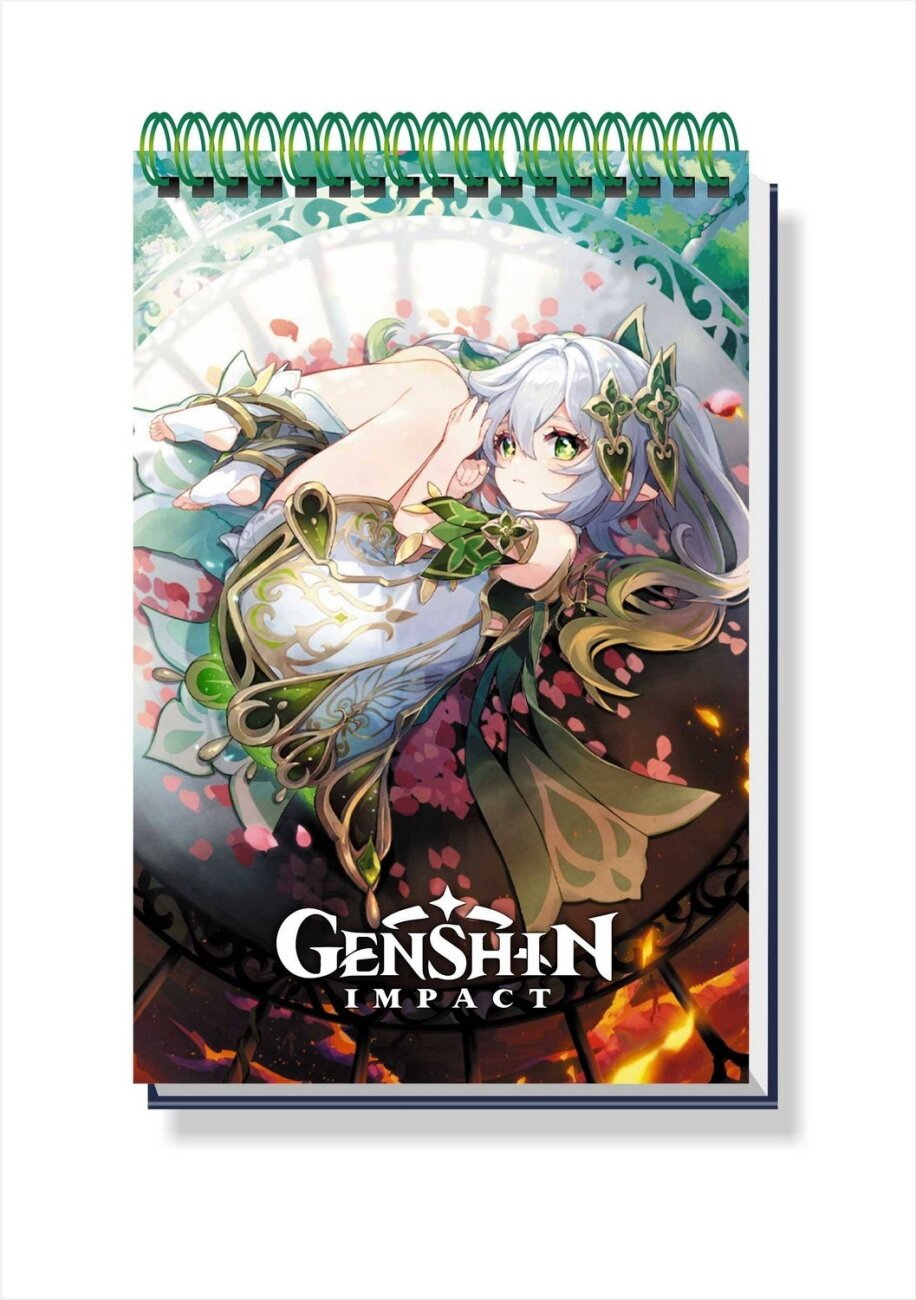 Блокнот Origami для творчества Геншин A5 Озарение луной. Травы, cо стикерами и переводными татуировками 08223