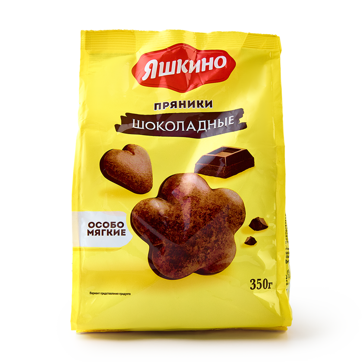 Пряники Яшкино, шоколадные в двойной глазури, особо мягкие, флоу-пак, 350 г