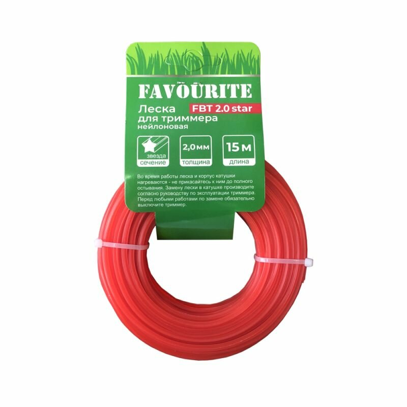 FBT 2.0twist Леска для триммера 2,0мм, 15м, витой квадрат FAVOURITE