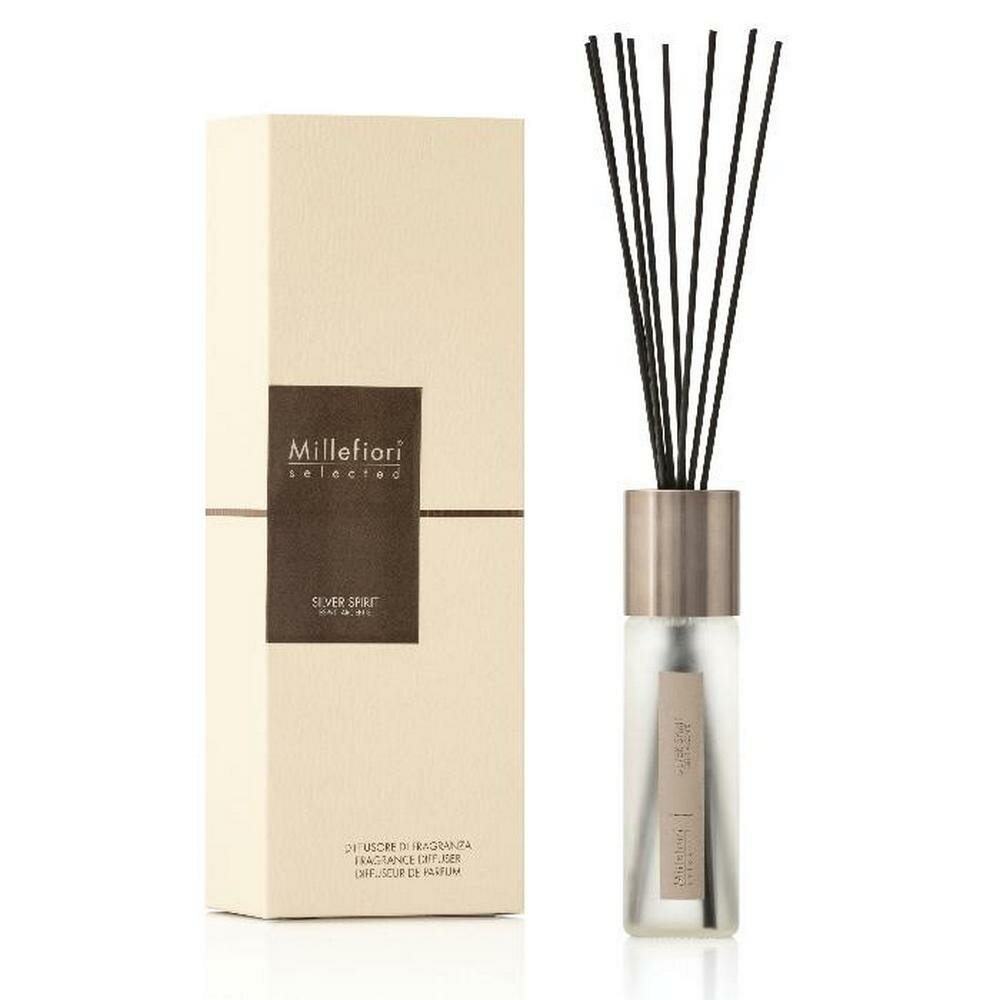 Millefiori Milano SELECTED / Диффузор с палочками 100 мл Сияние серебра / Silver spirit