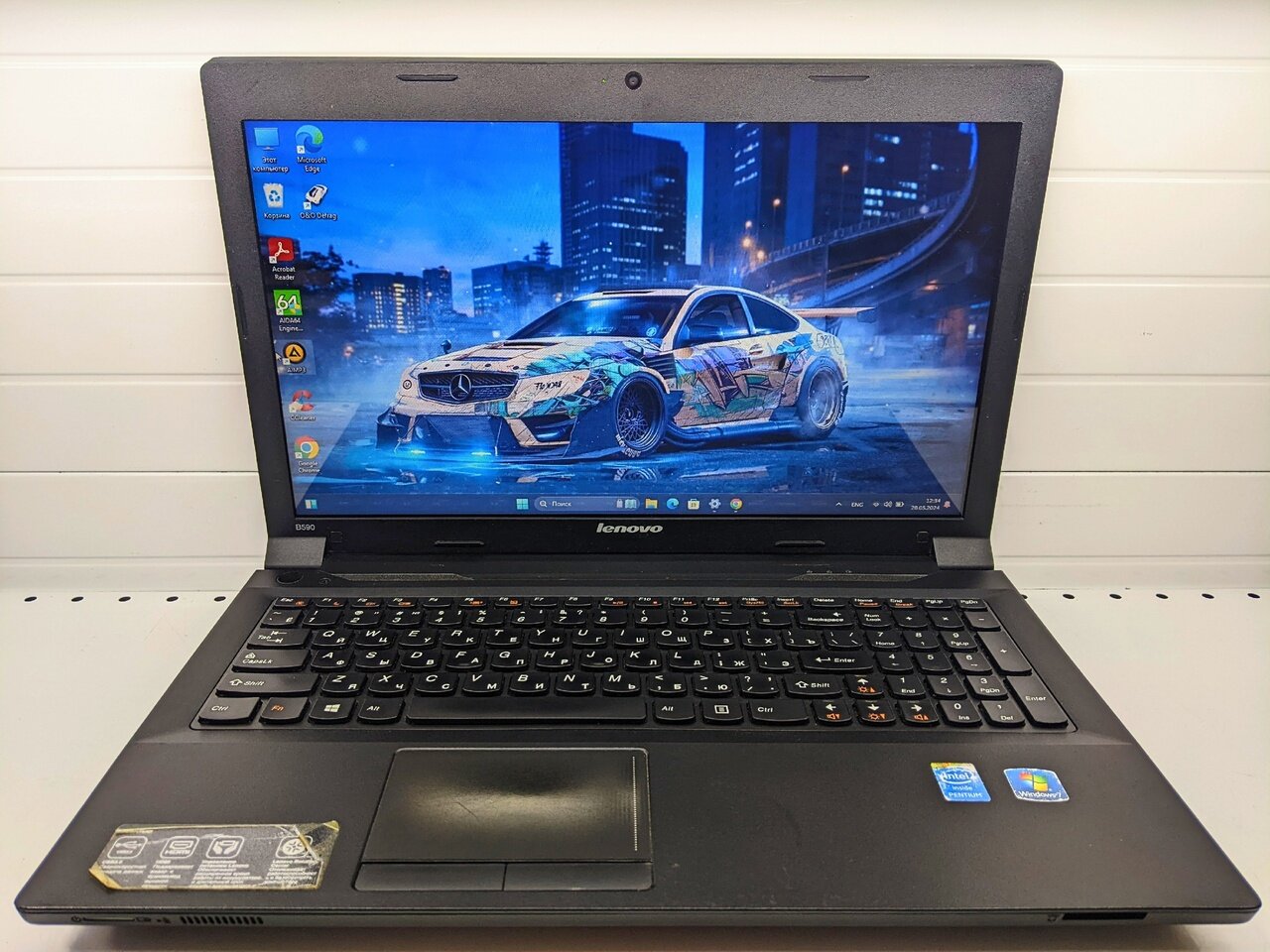 Ноутбук Lenovo B590, 15.6'', 1366x768, SSD 128 ГБ, Pentium B960, RAM 4 ГБ, Intel HD Graphics 2000, Windows 11