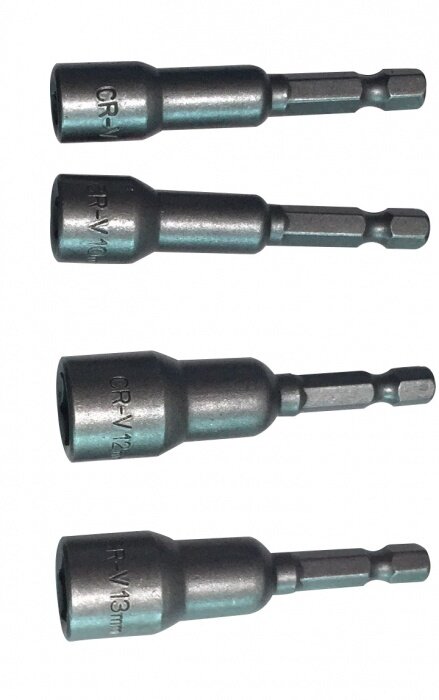 Набор бит, с торцевыми головками, 8, 10, 12, 13 x 65мм, Sturm! 1041-05-S4