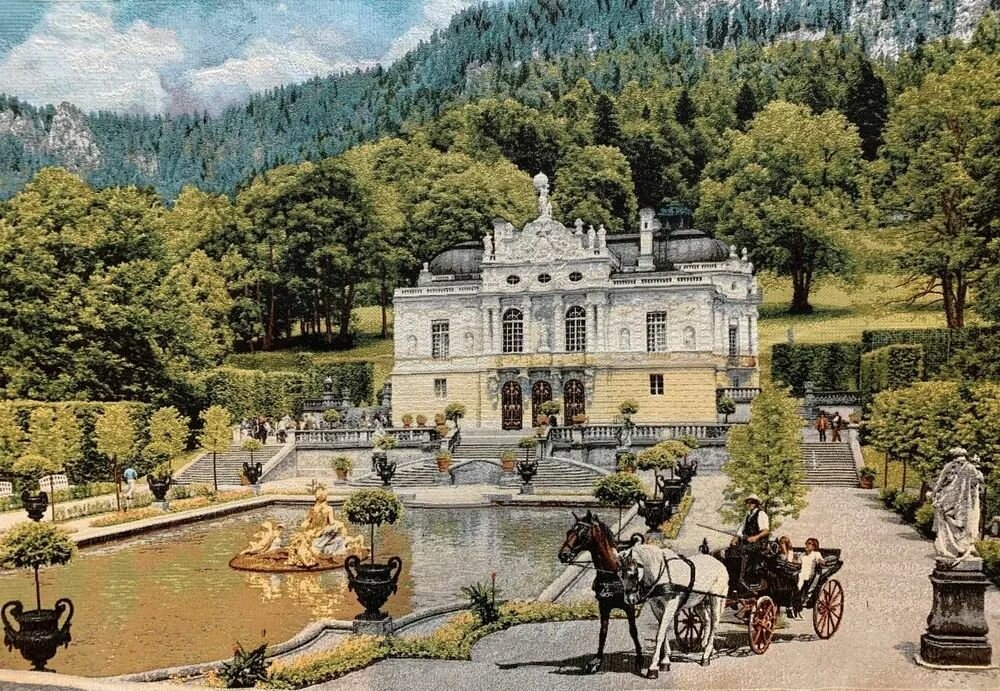 Панно гобеленовое на стену "Замок Линдерхоф", 100х70 см / Гобелен