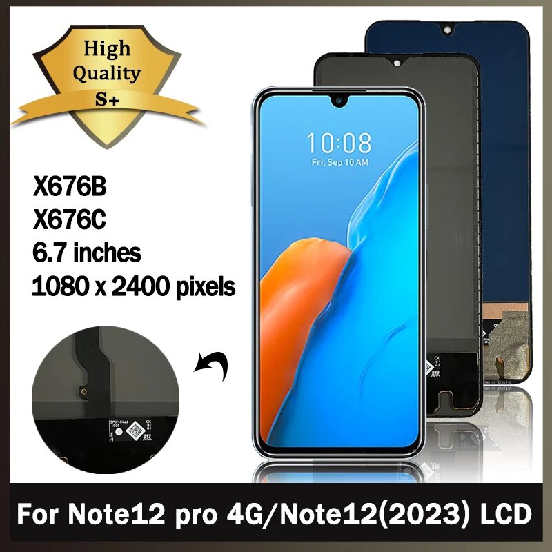 AMOLED X676 ЖК-дисплей для Infinix Note 12 Pro 4G X676B, дигитайзер сенсорной Original With Frame
