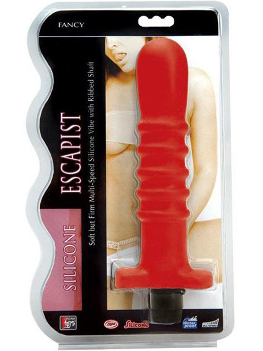 Красная анальная силиконовая пробка с вибрацией "Escapist" 18см