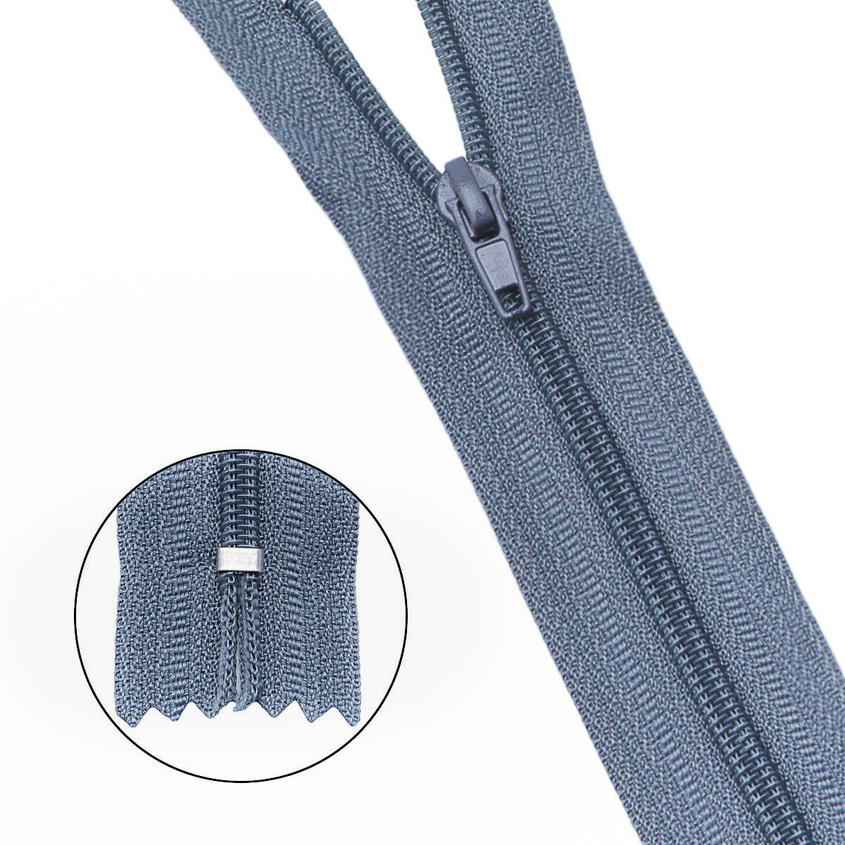 Молния для брюк спиральная 20 см, 10 шт, тип 4, замок автомат, Айрис (F319 серый)