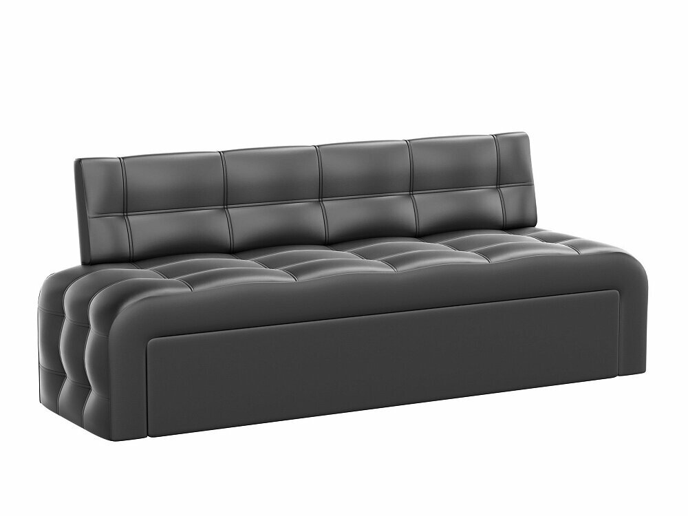 Прямой диван Прага Черный Экокожа, дельфин, 200х62х83 см