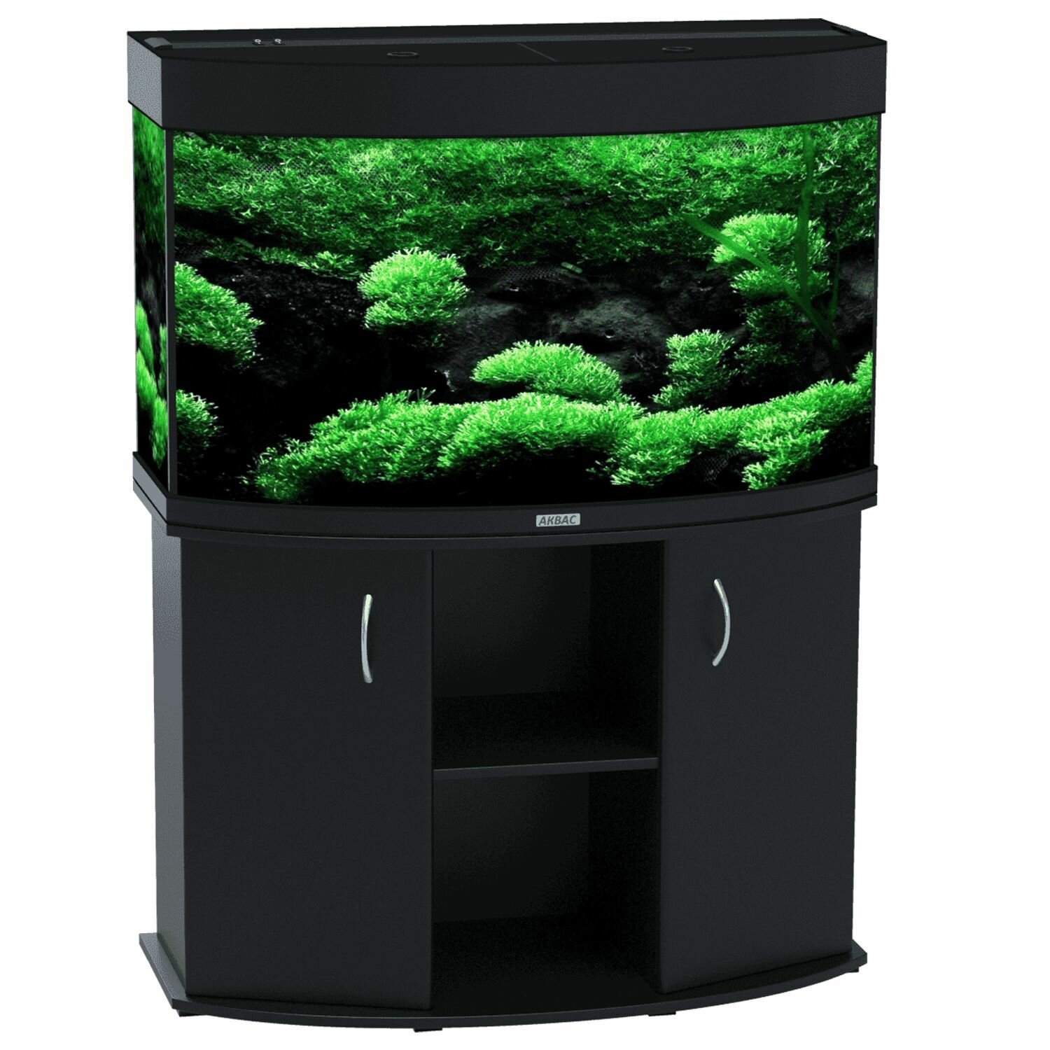 Аквариум панорамный 250 литров с освещением, крышкой и тумбой, (101*49*64 см) Аквас