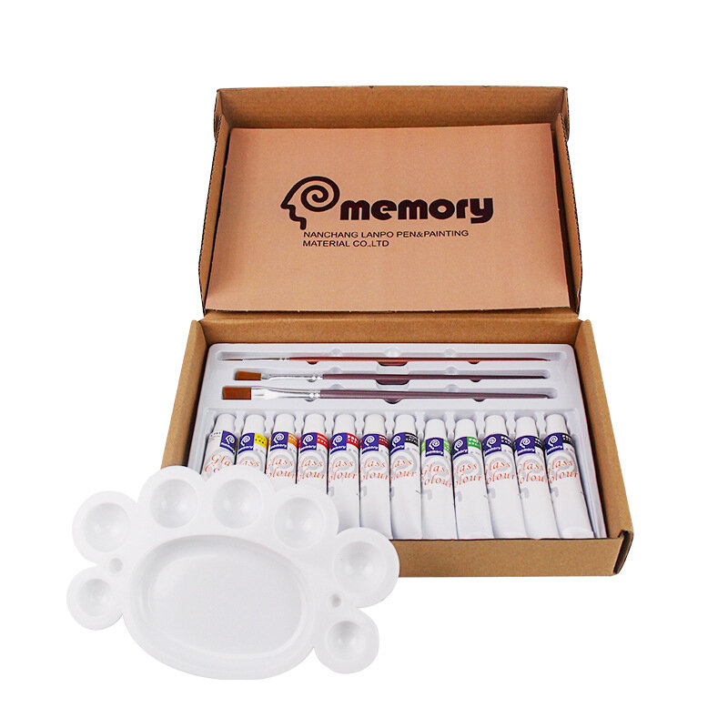 Краска для рисования diy glass, 12 цветов, 12мл