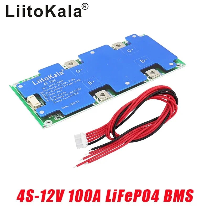 LiitoKala 4S100A-BMS Литий-железо-фосфатная плата защиты аккумулятора 5PCS 4S-100A-BMS