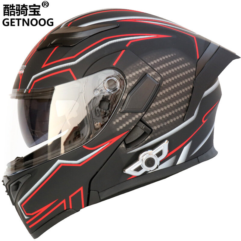 Шлем Treasure, Bluetooth, с хвостовым крылом, матовый, черный и красный