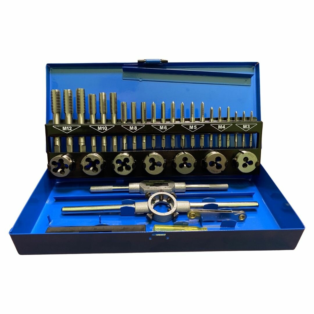 Набор метчиков и плашек №7 М3-М12 +воротки 32поз.