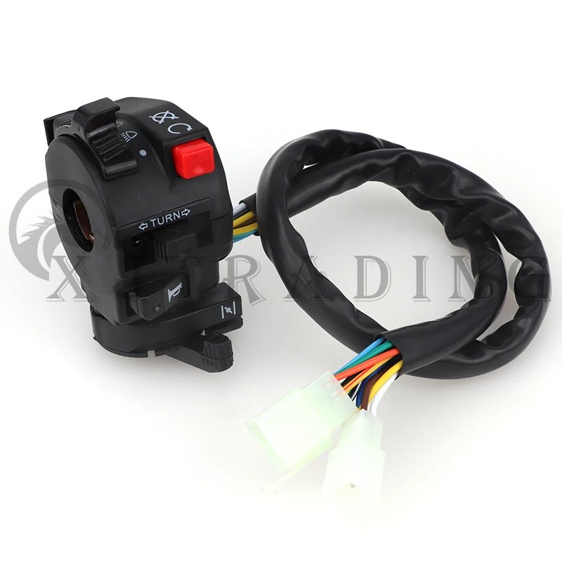 1 шт, переключатель на руле мотоцикла в сборе, многофункциональный левый указатель поворота, звуковой сигнал, дроссель, стартер, переключатель для 7/8 "22 мм ATV/Quad With damper switch