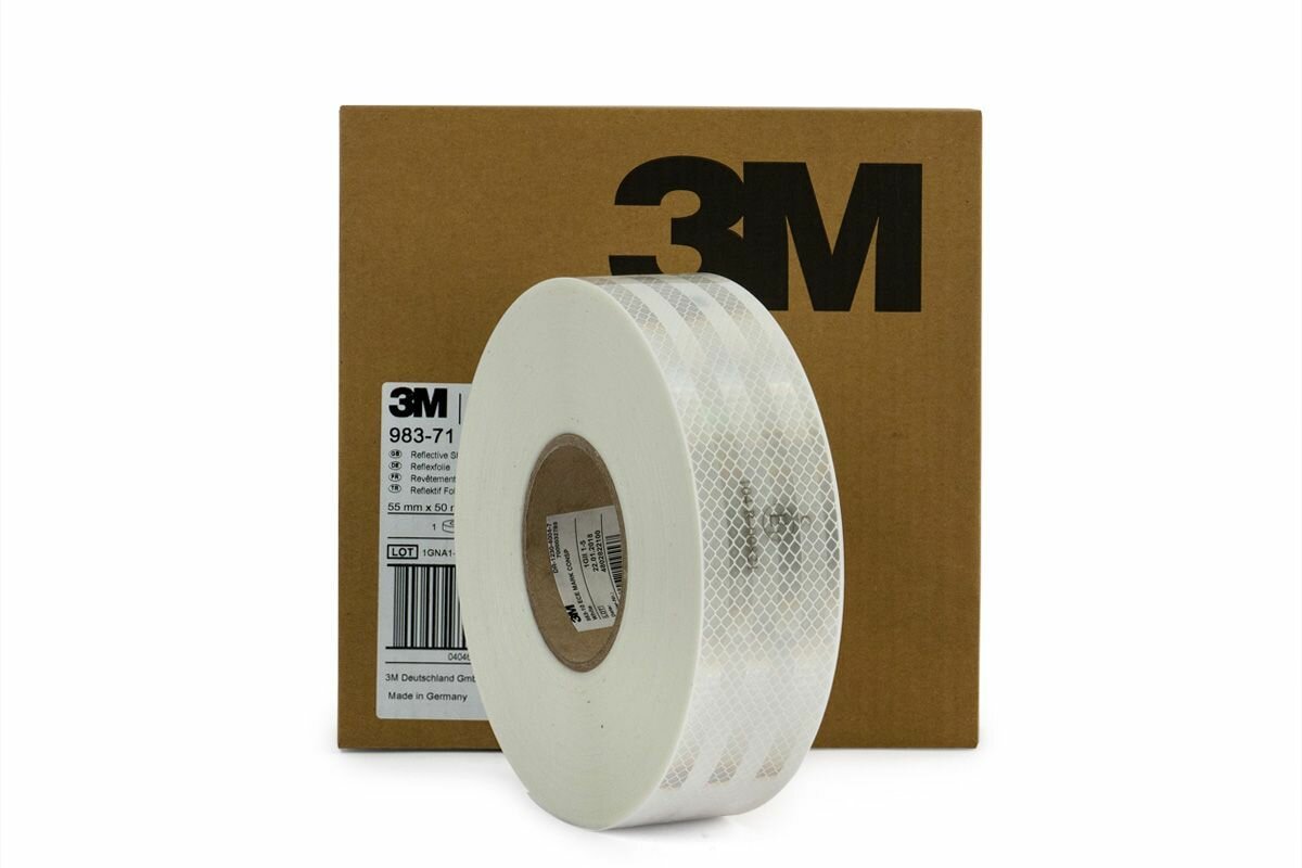 Лента светоотражающая ( 3М ) белая 45,7м / 50мм (Евростандарт) призматическая