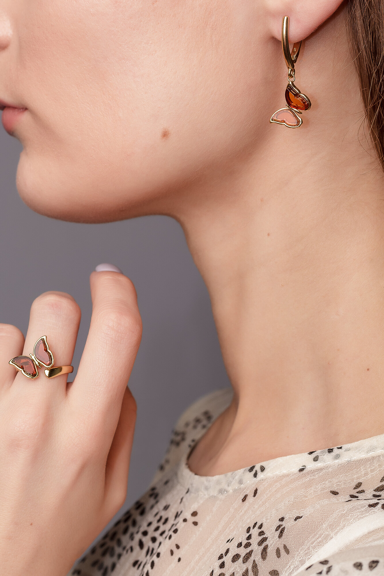 Серьги с подвесками, серебро, 925 проба, родирование, янтарь