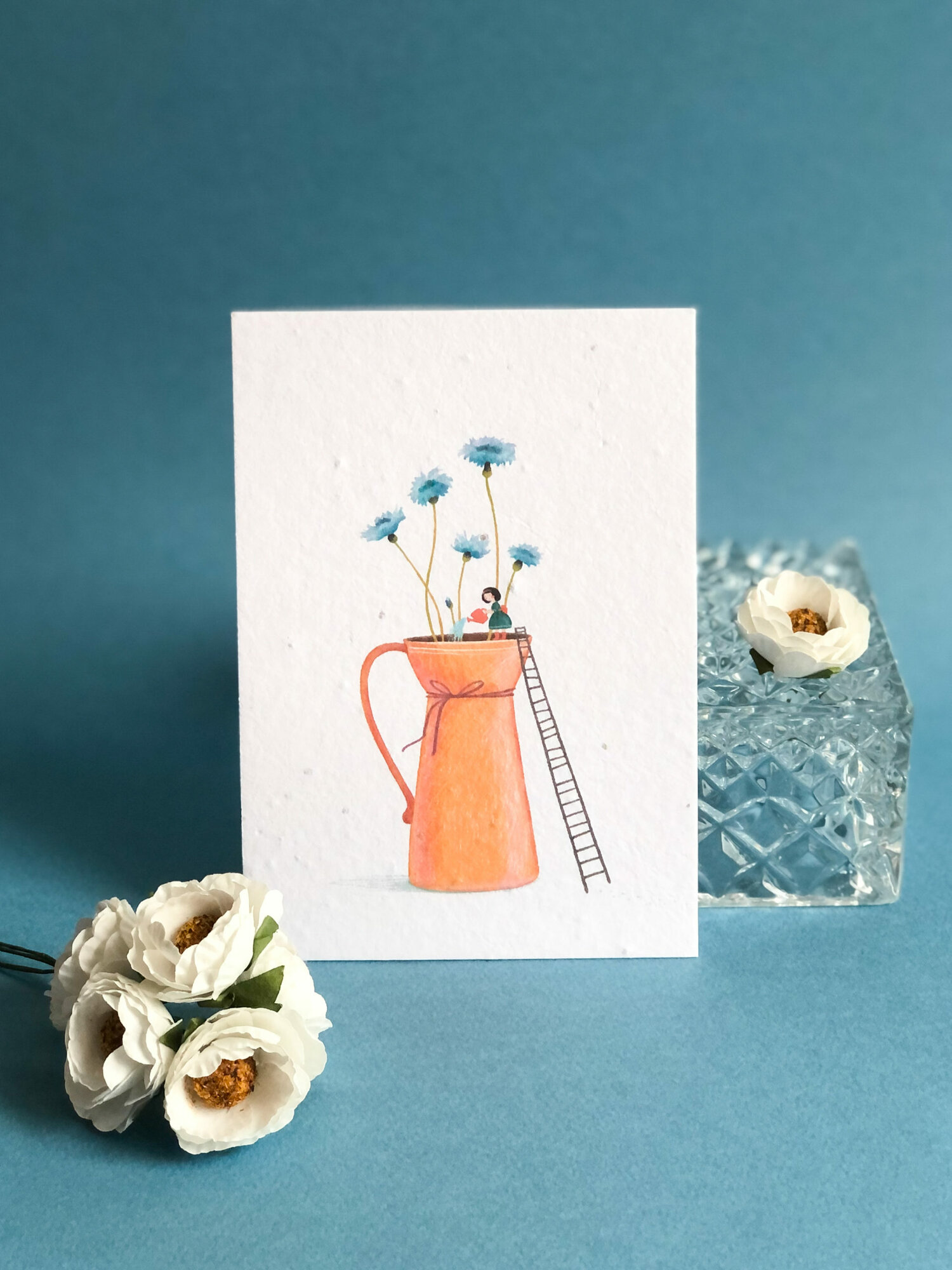 Открытка Васильки в кувшине