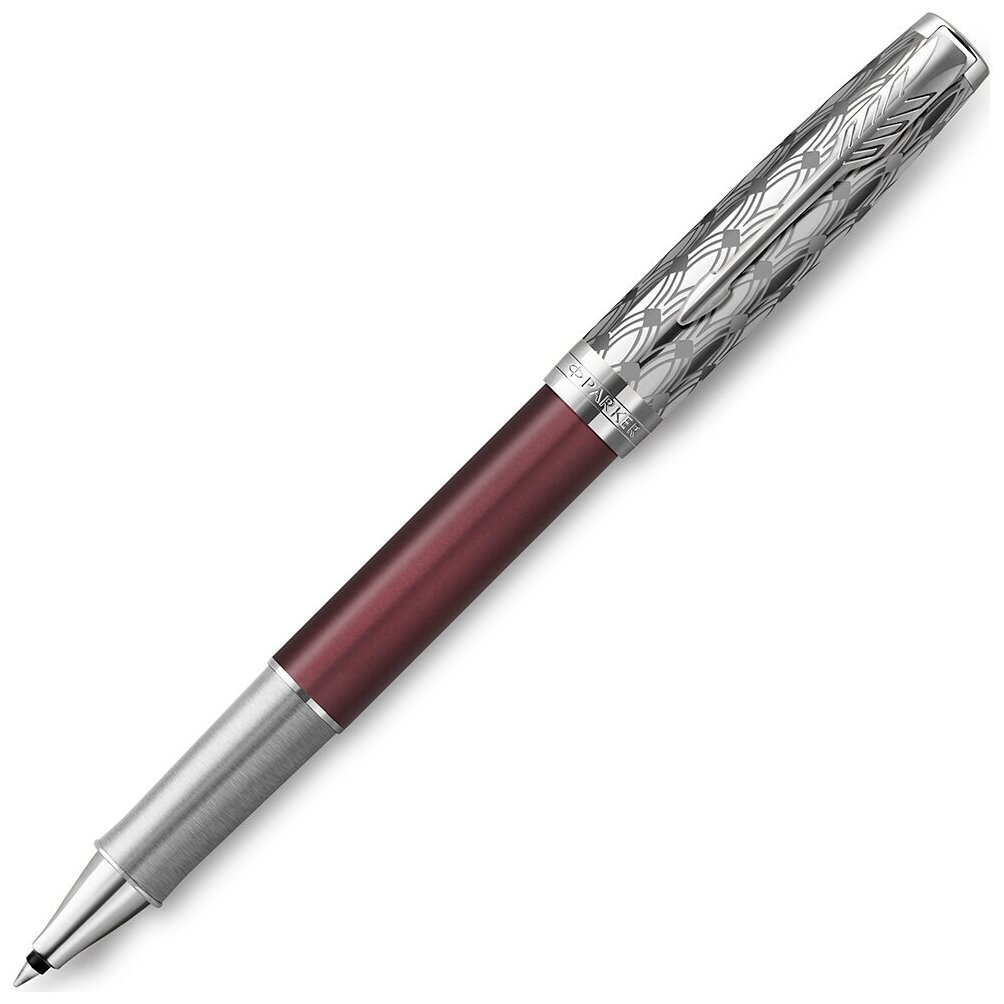 Ручка роллер Parker Sonnet Premium T537 2119782 Metal Red CT F черные чернила подар. кор.