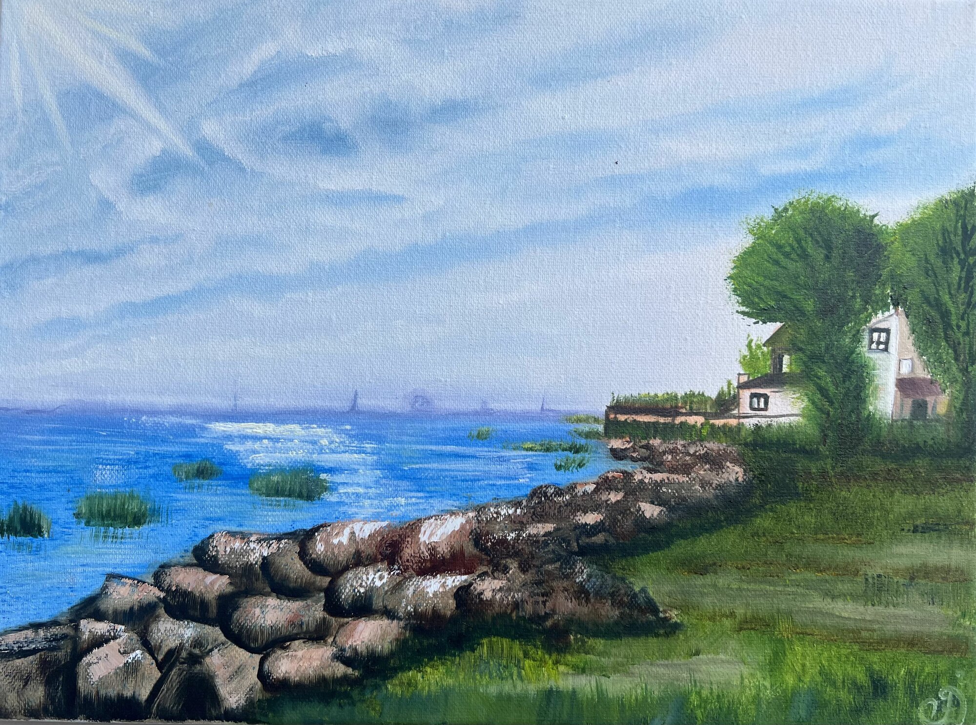 Картина маслом Берег Финского залива(п. Лисий нос), авторская работа, размер 30*40