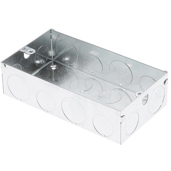 Коробка монтажная 130х70х35мм металлическая оцинкованная, 16 вводов (8 шт. в комплекте)