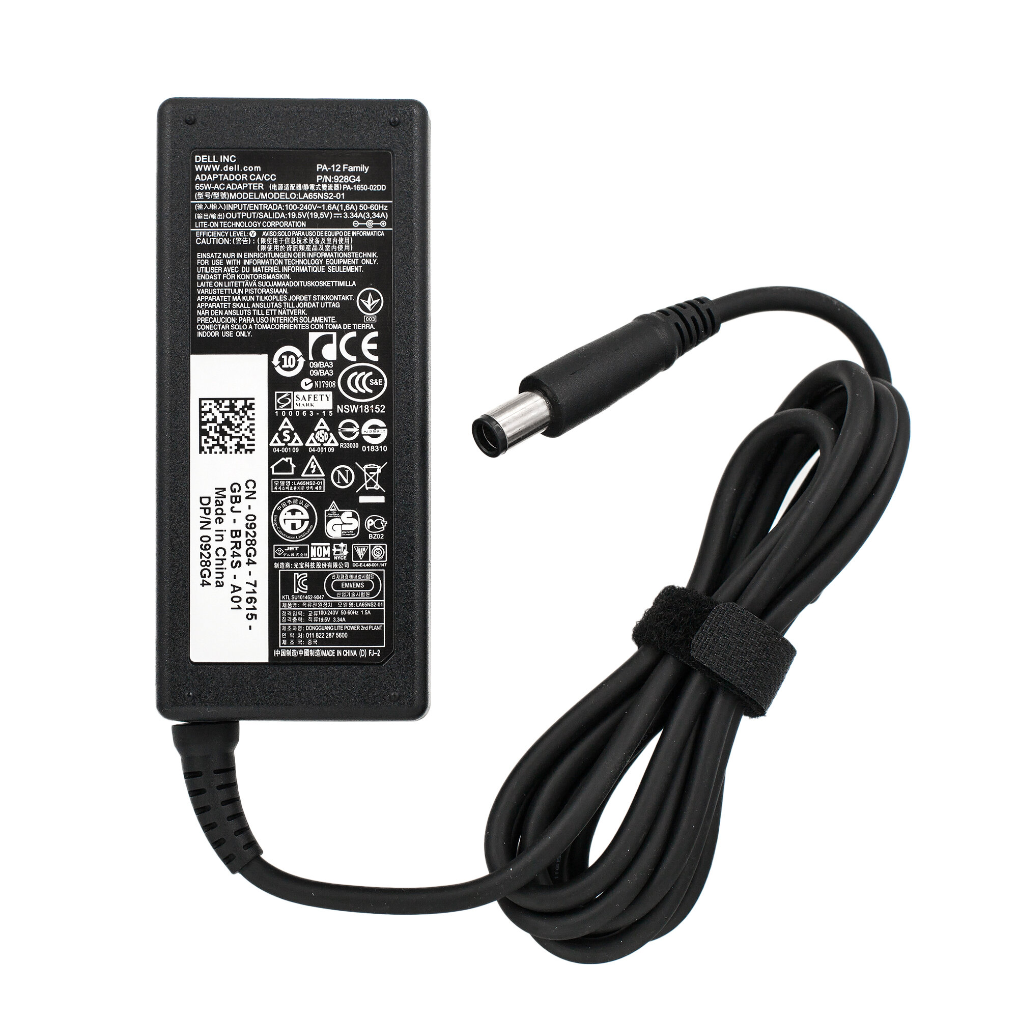Блок питания 19.5V 3.34A 7.4x5.0mm 65W для ноутбука Dell Inspiron N5110 / Inspiron 3521 / Inspiron N5050 / Inspiron 3721 / Inspiron 1545 / VOSTRO A860 / LATITUDE E4310 / LATITUDE E7450 / HP PROBOOK 640 G1 / PROBOOK 4545S / 250 G1