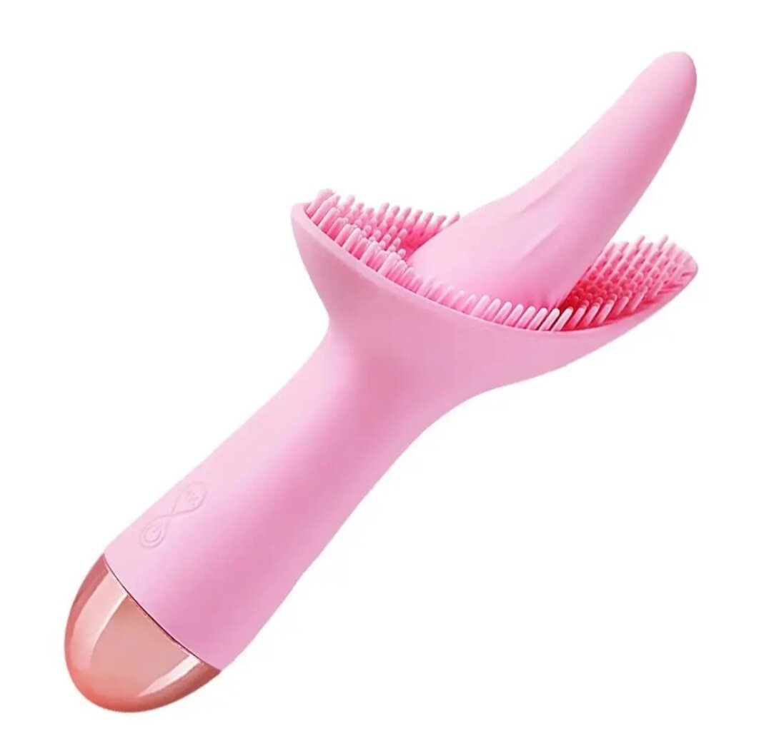 Вибратор вагинально-клиторальный, язык Gunnilingus Vibrator, 18 см