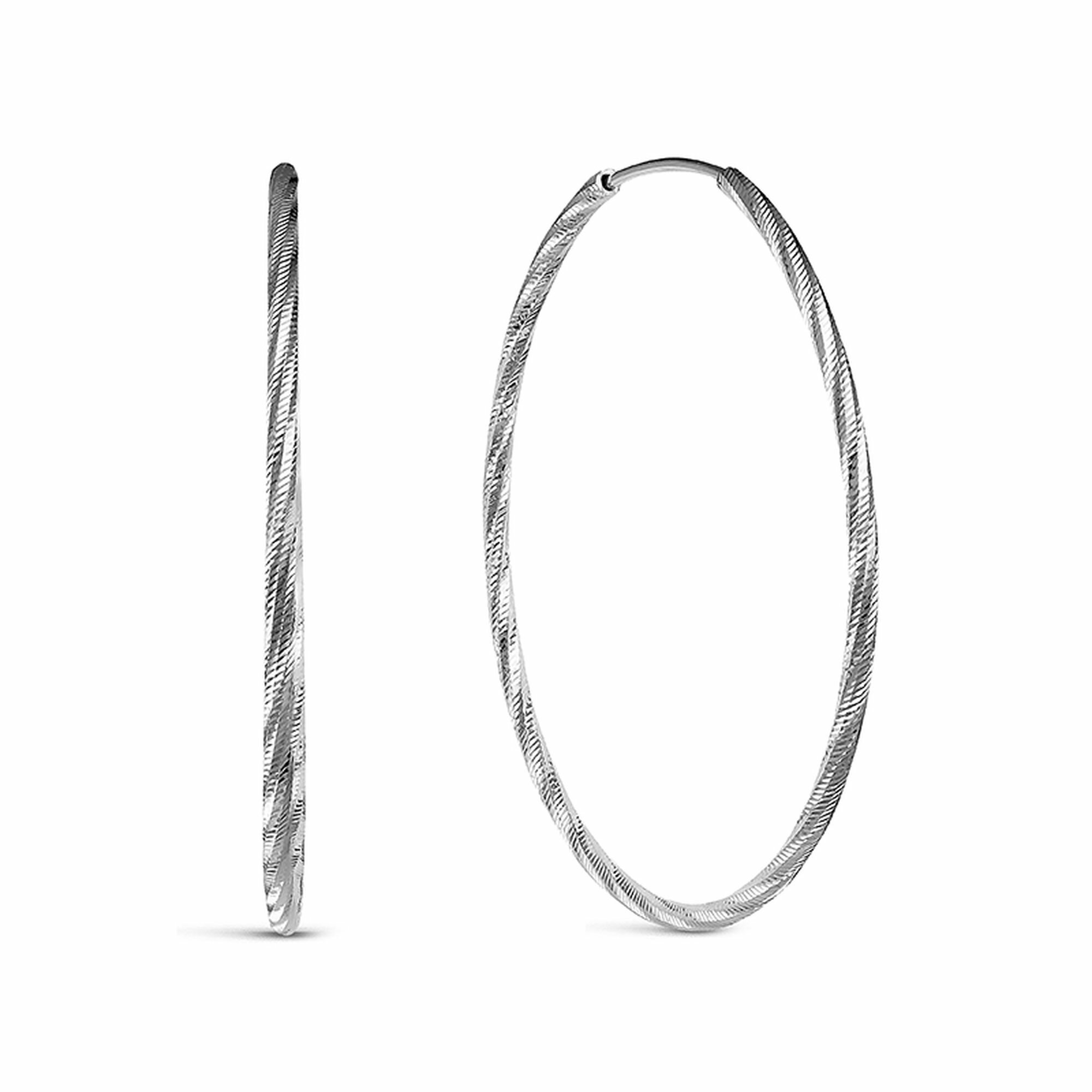 Серьги конго, серебро, 925 проба, родирование