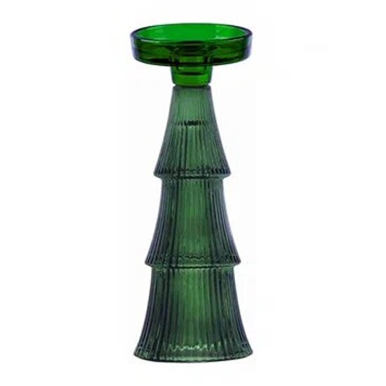 Подсвечник Decor DE Table Ноэль 22см, 2в1, стекло, зеленый