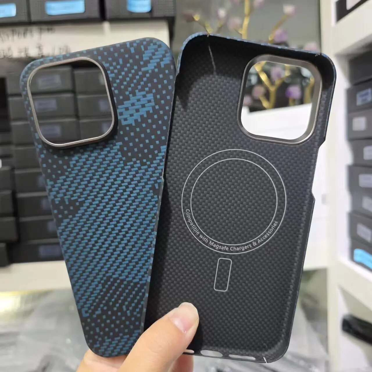 Чехол YTF-Carbon для iphone 15 Pro max, Роскошный Матовый camouflage B(Mag), For iphone 15 Pro