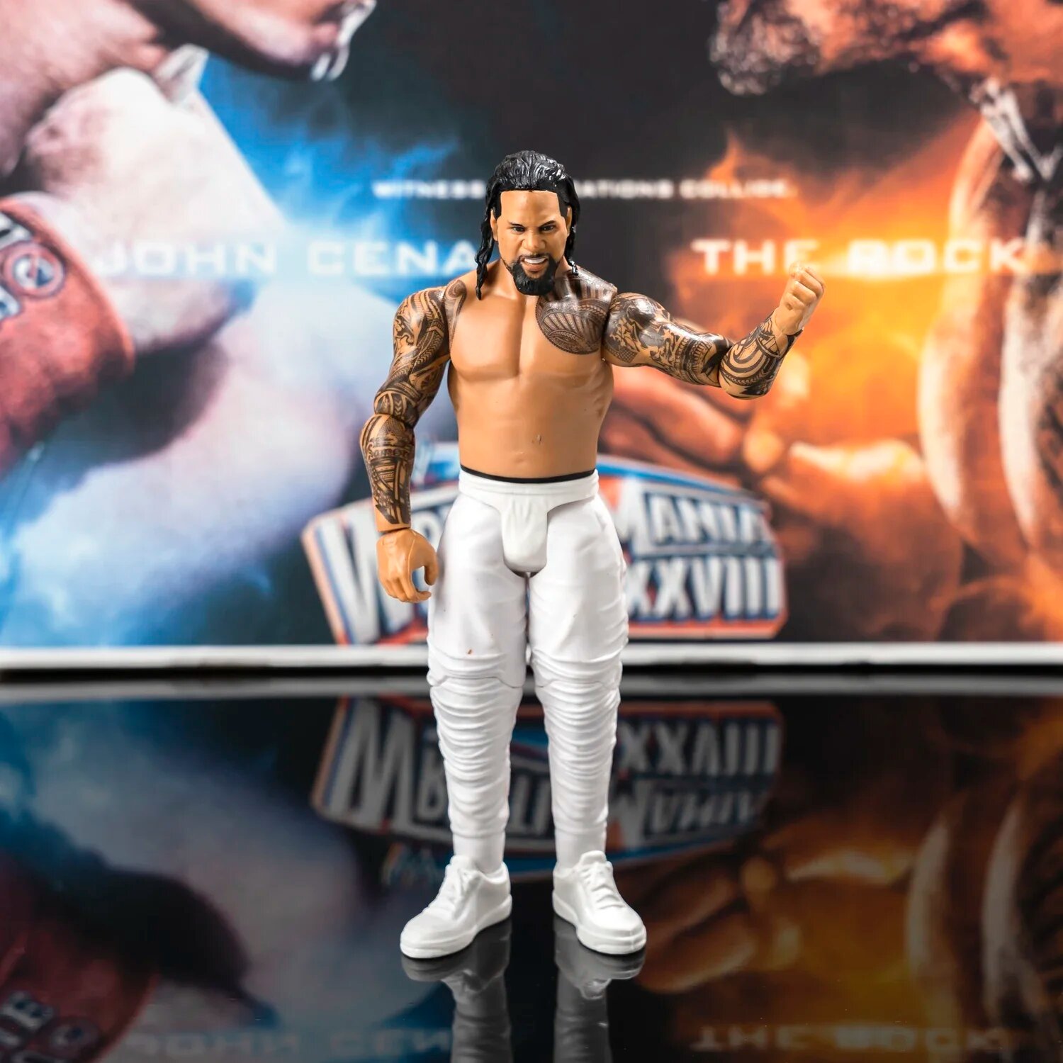 WWE AEW Фигурки борцов Rock Johnson Cena JIMMY JEY USO Бежевый, черный