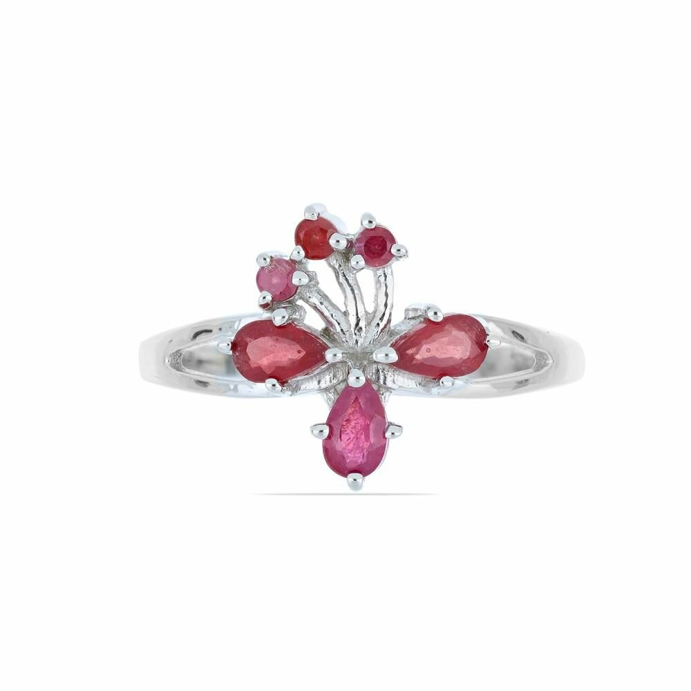 Кольцо, серебро, 925 проба, родирование, рубин