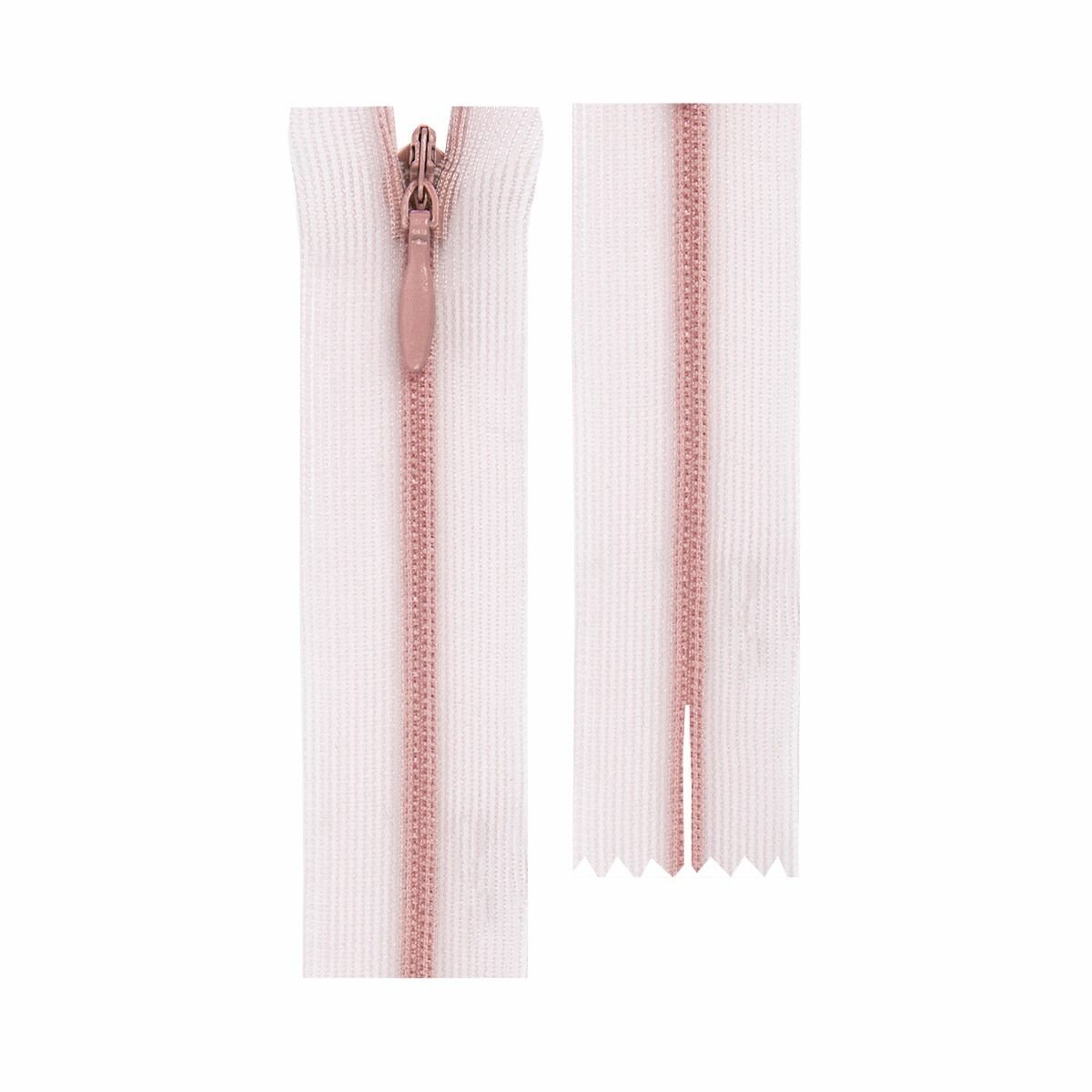 Молния 10 шт спираль н/р потайная тип 3 "Gamma" G010S 20 см на сетчатой тесьме пластик №135 гр. розовый