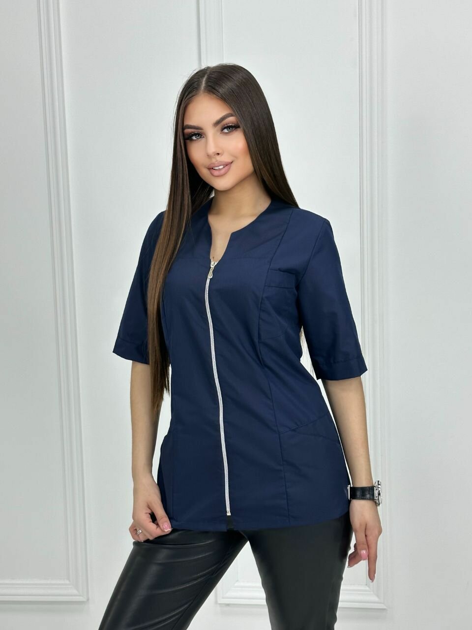 Женская рабочая куртка Руна из Тиси. Медицинская куртка, блузка - универсальная спецодежда для медицинских учреждений, бьюти сферы и пищевой промышленности