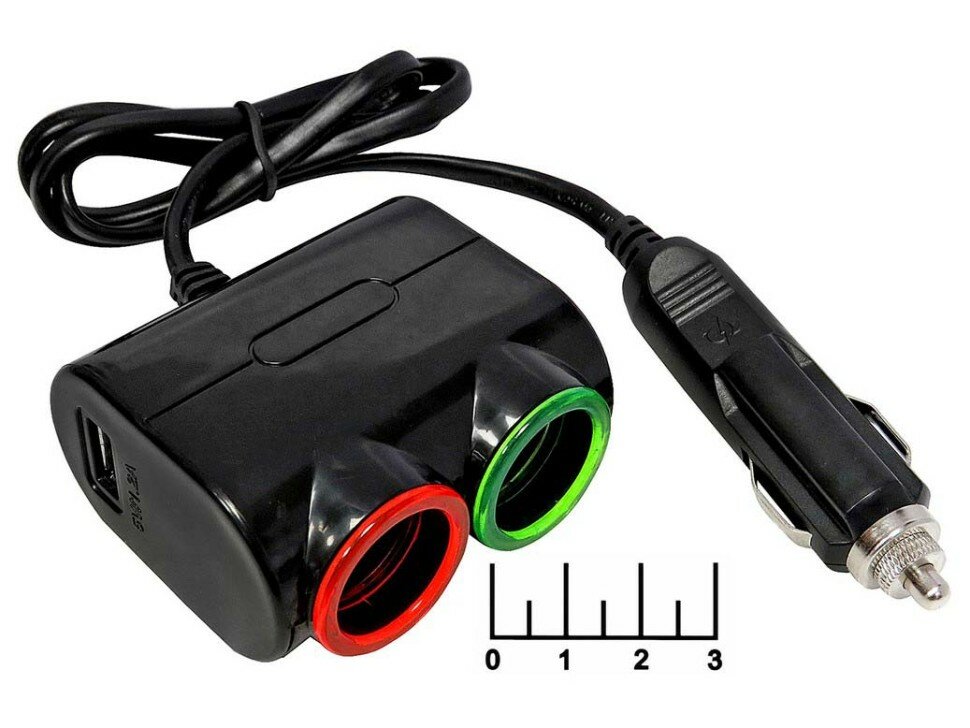 Прикуриватель-2 + USB Olesson 1631 автомобильный