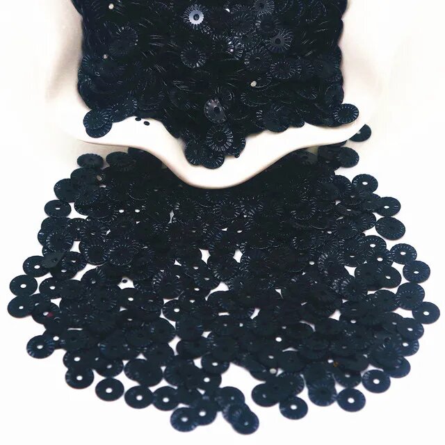 Пайетки круглые 6 мм 10 г Черный, black