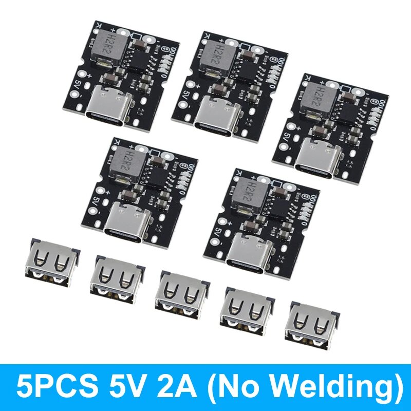 5PCS Type-C 5V 2A повышающий модуль питания