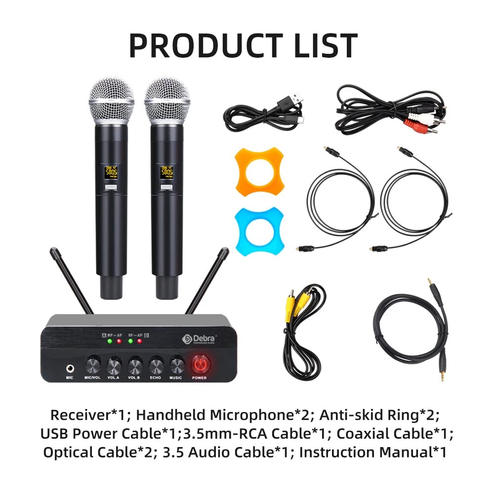 Беспроводной микрофон Debra X7 2-х канальный