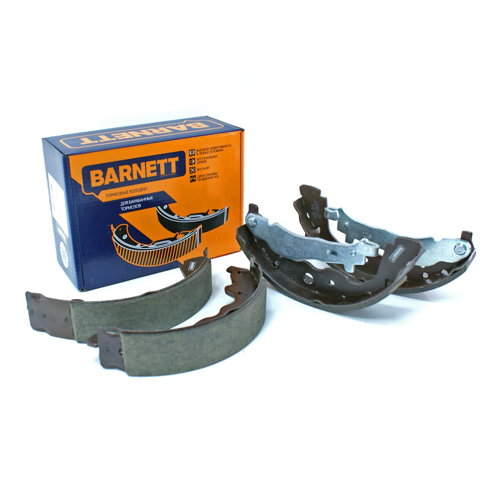 Тормозные колодки BARNETT LD202, для LADA Largus, задние, барабанные, 4 шт, черные