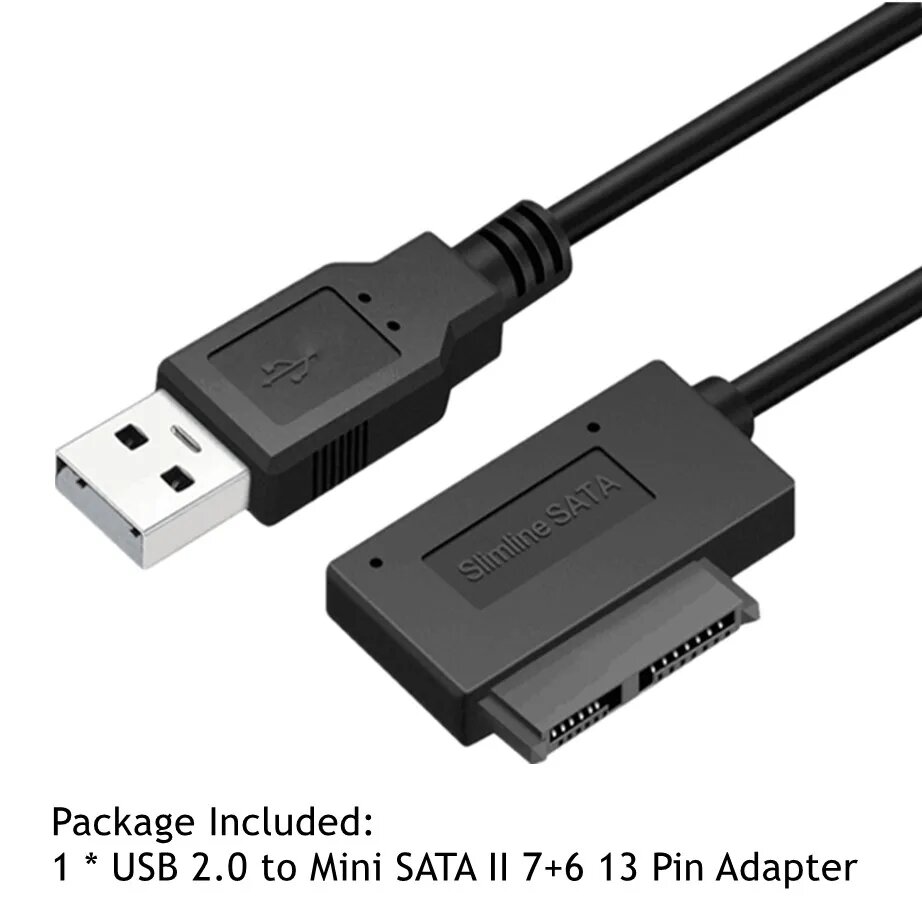 Кабель-адаптер YIGETOHDE USB 2.0 на Mini SATA II 7+6 13 Pin