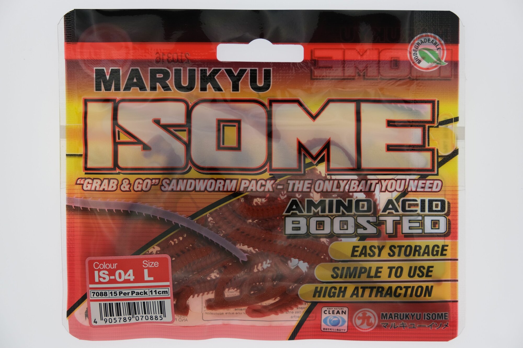 Силиконовая приманка Marukyu Isome L IS-04 red 7088