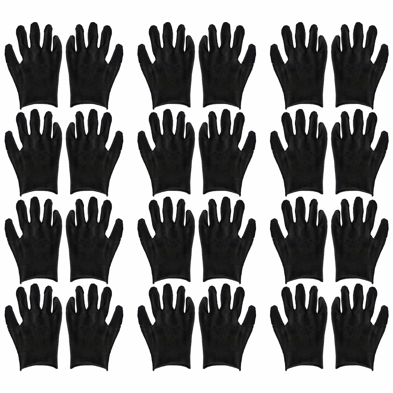 12 пар хлопковых перчаток из полиэстера и хлопка, утолщенные впитывающие пот ювелирные перчатки для верховой езды, заводские черные
