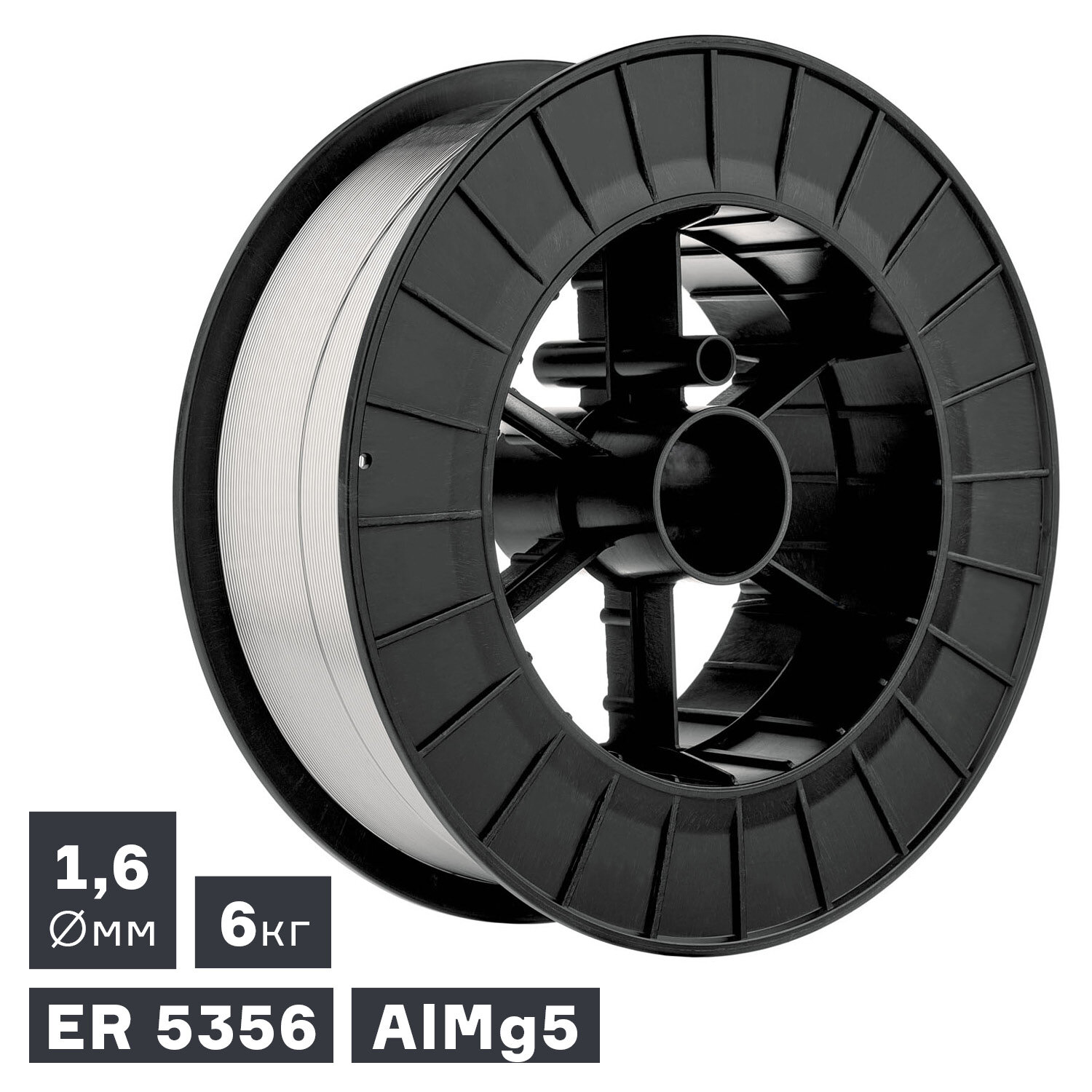 Проволока сварочная ПТК MIG, алюминий ER 5356 (AlMg5), Ø 1,6 мм, 6 кг